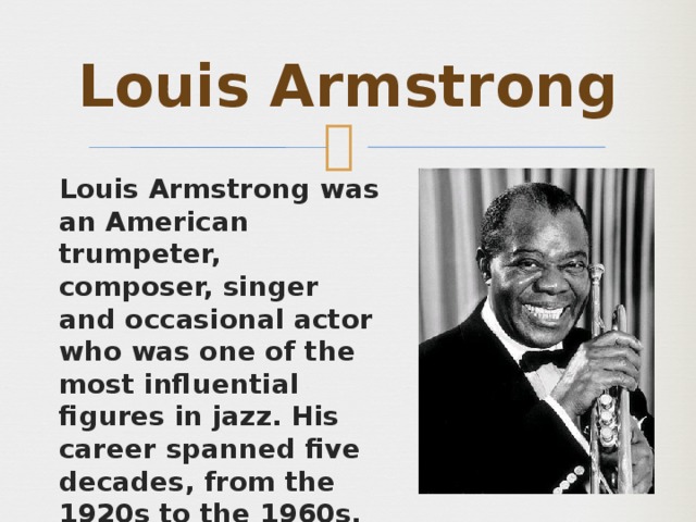 Презентация «Louis Armstrong»