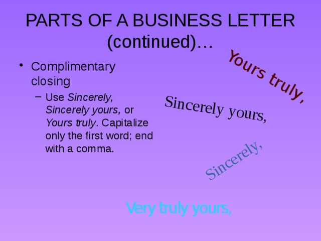 Презентация на тему:"Business Letters,Telexes.Participle II"