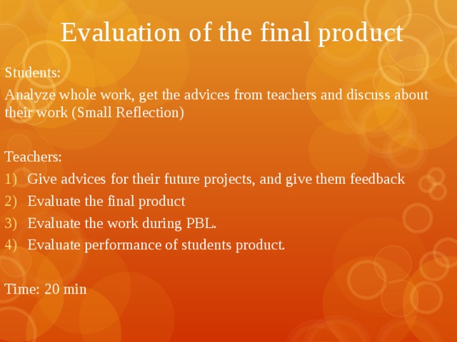 Presentation of the project