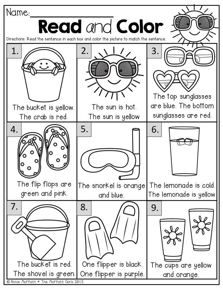 Summer Rhyming Worksheet For Kindergarten Free Printable Summer 