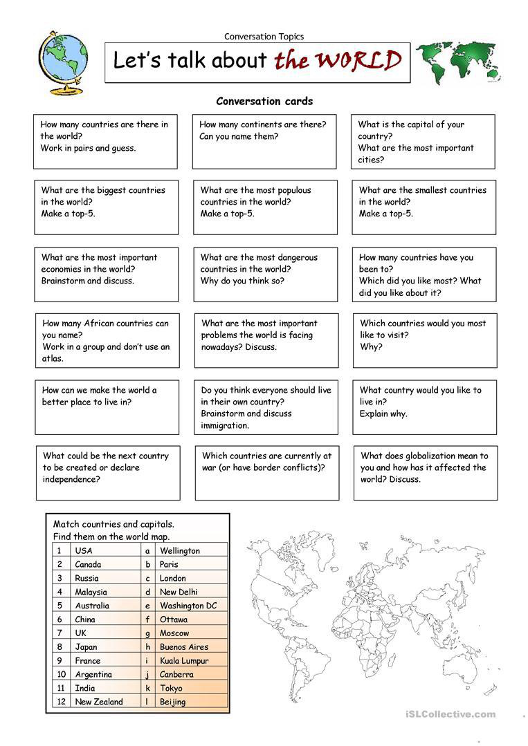 Tasks for speaking for 6-8 grades