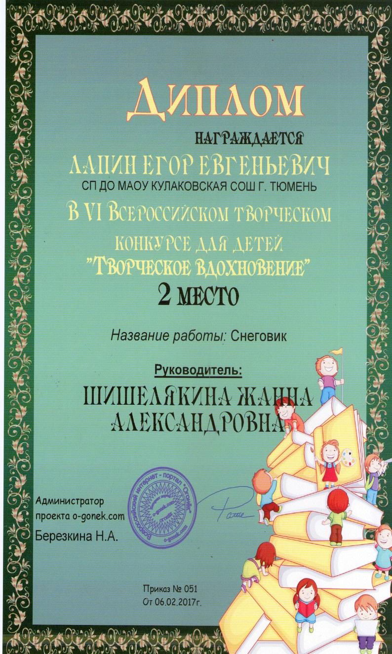 Грамоты и дипломы за участие в конкурсах