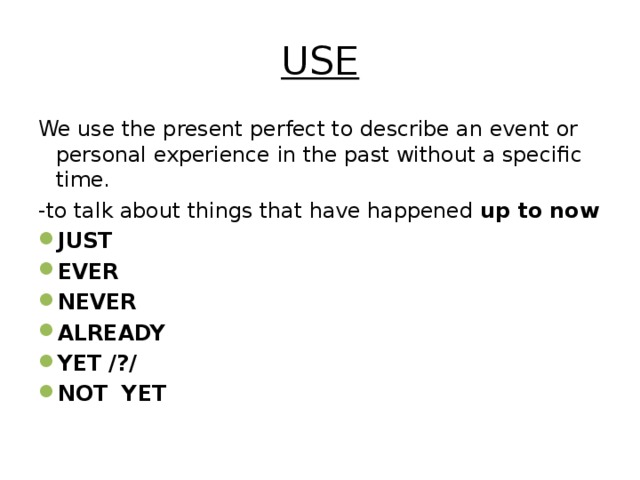 Present perfect tense