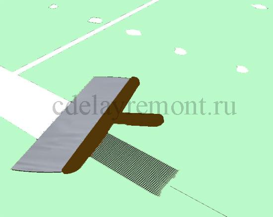 Заделка швов гипсокартона