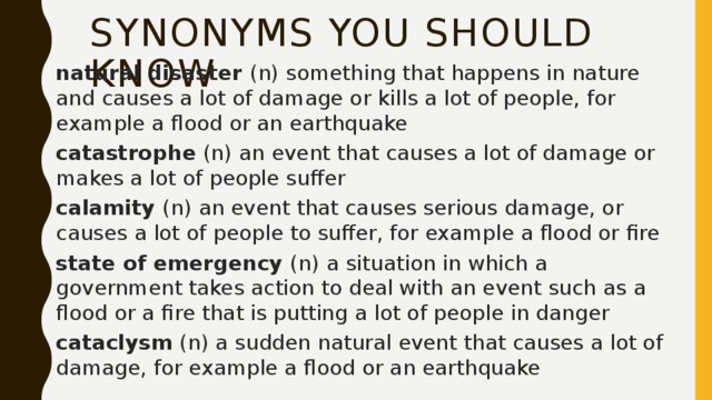 Causes and Consequences of Natural Disasters. Grade 10. Lesson plan
