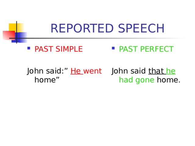 Reported speech. Как перевести прямую речь в косвенную