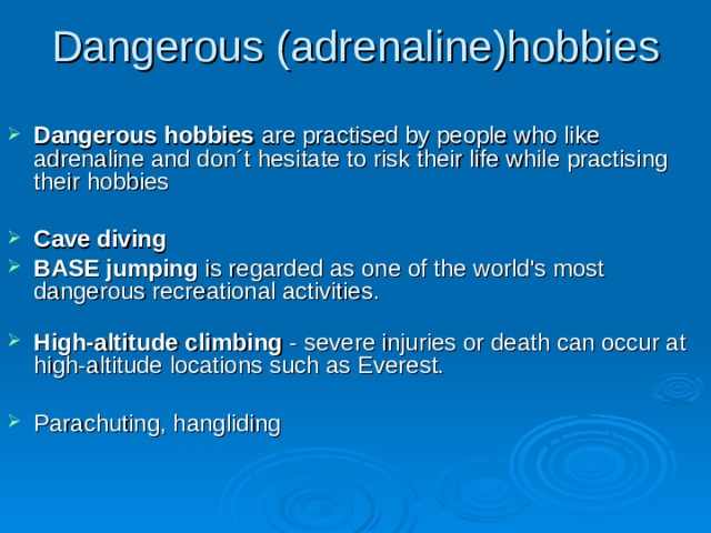 Hobbies, Leisure and Lifestyles