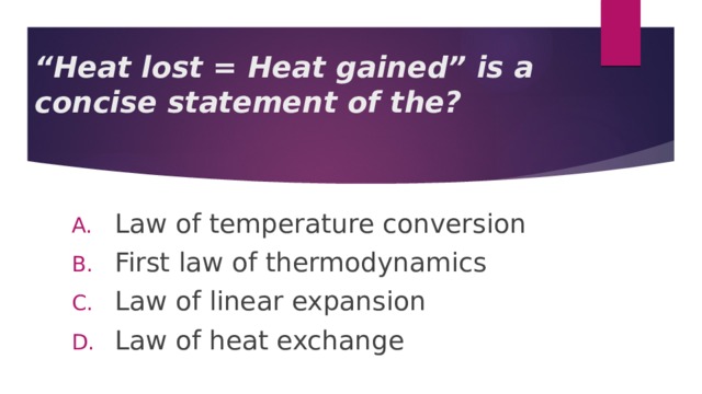 Thermodynamics Revision Test