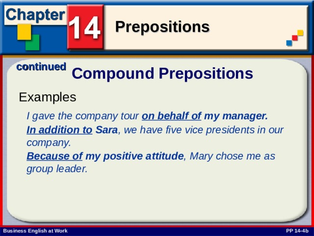Use of prepositions