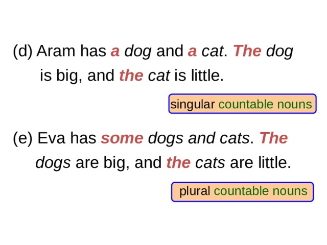 ''Countable and uncountable nouns''