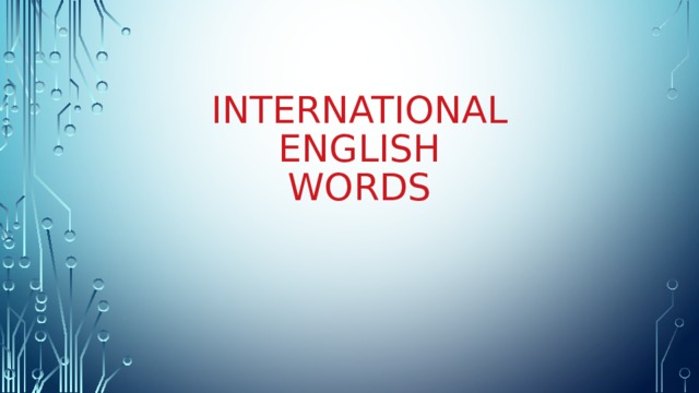International English Words