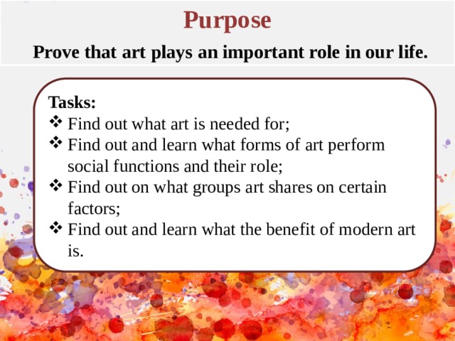 Importance of Art in our society.