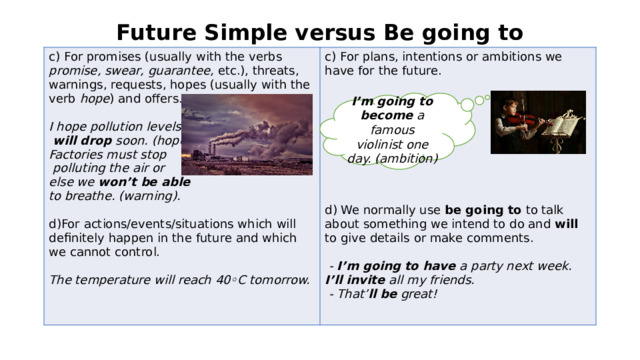 Презентация по теме "Future Simple versus To be going to"