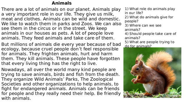 Presantations about animals