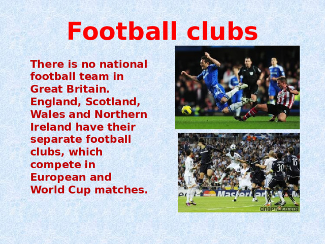 The national sport of england