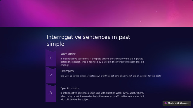 Past simple tense