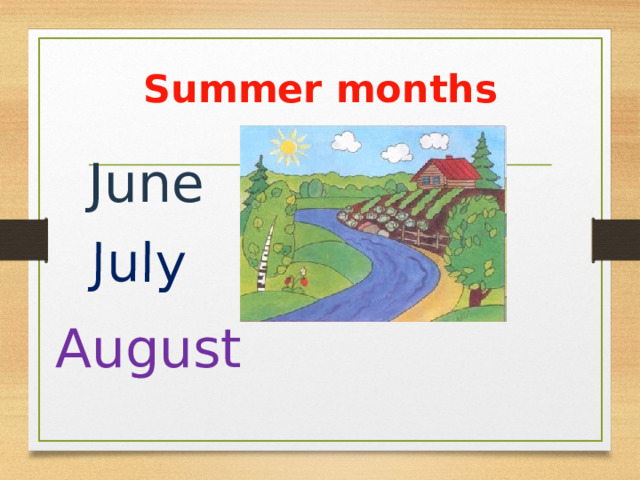 "SEASONS AND MONTHS"Времена года и месяцы. Для обучающихся 5 класса.