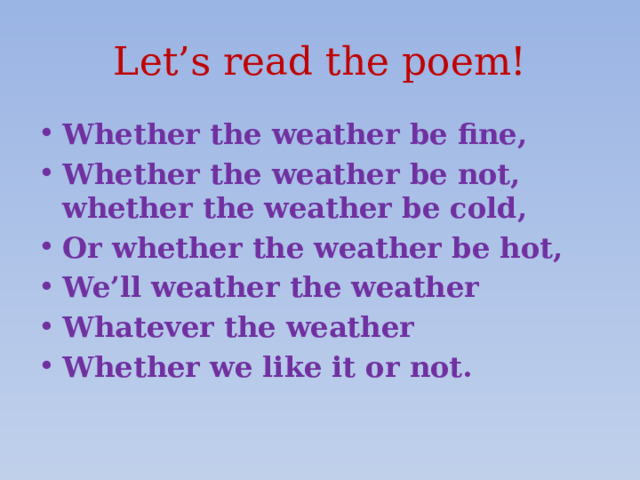 Презентация “The weather”