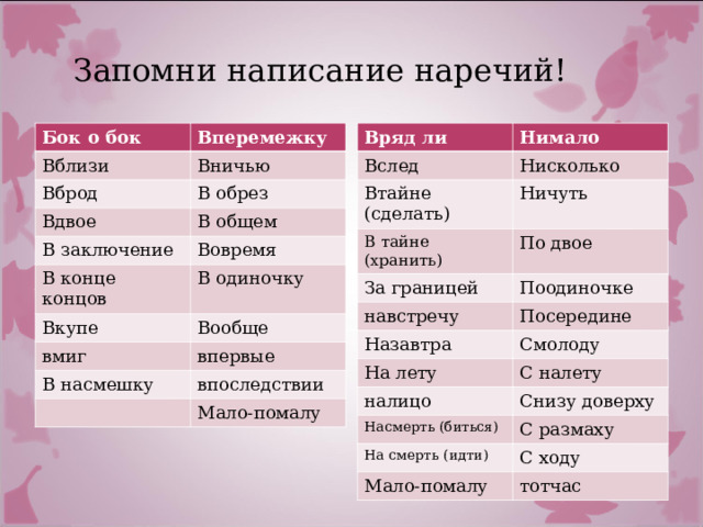 Презентация к уроку русского языка "Наречие как часть речи"